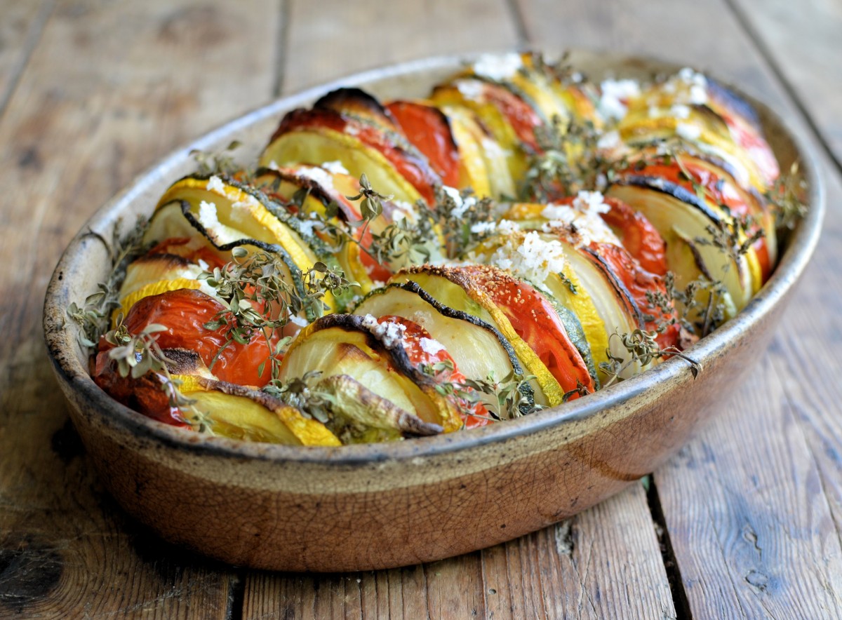 Tian Proven al Summer Vegetable Gratin Lavender And Lovage tian-proven-al-summer-vegetable-gratin-lavender-and-lovage